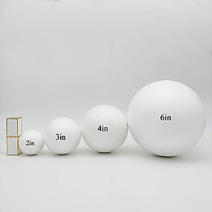 Crafjie Craft Foam Balls 3 Inches in Diameter 15-Pack, Smooth Polystyrenets Foam Ball, for Decoration Household School Projects DIY Arts and Craft, White