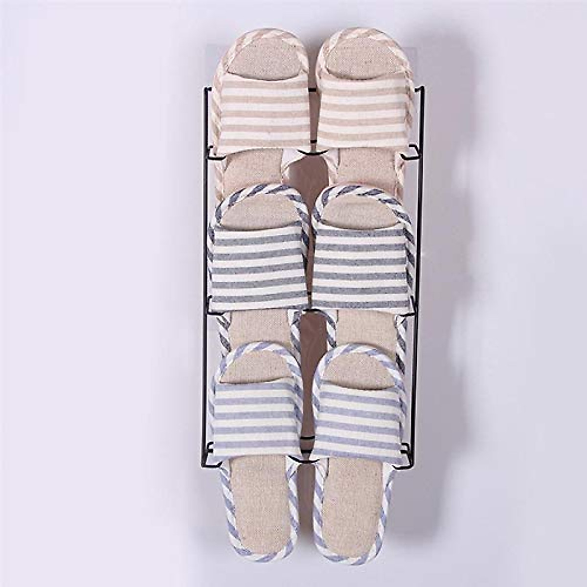 TAZSJG Multi-Layer Shoes Rack Wall Mount Slippers Hanging Shelf Slipper Storage Organizer Stand Holder Space Saving