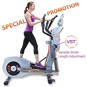 GOELLIPTICAL T-300MX Motorized VST 18"-22" Elliptical Exercise Cross Trainer Machine for Cardio Fitness Strength Conditioning Exercise Workout at Home or Gym