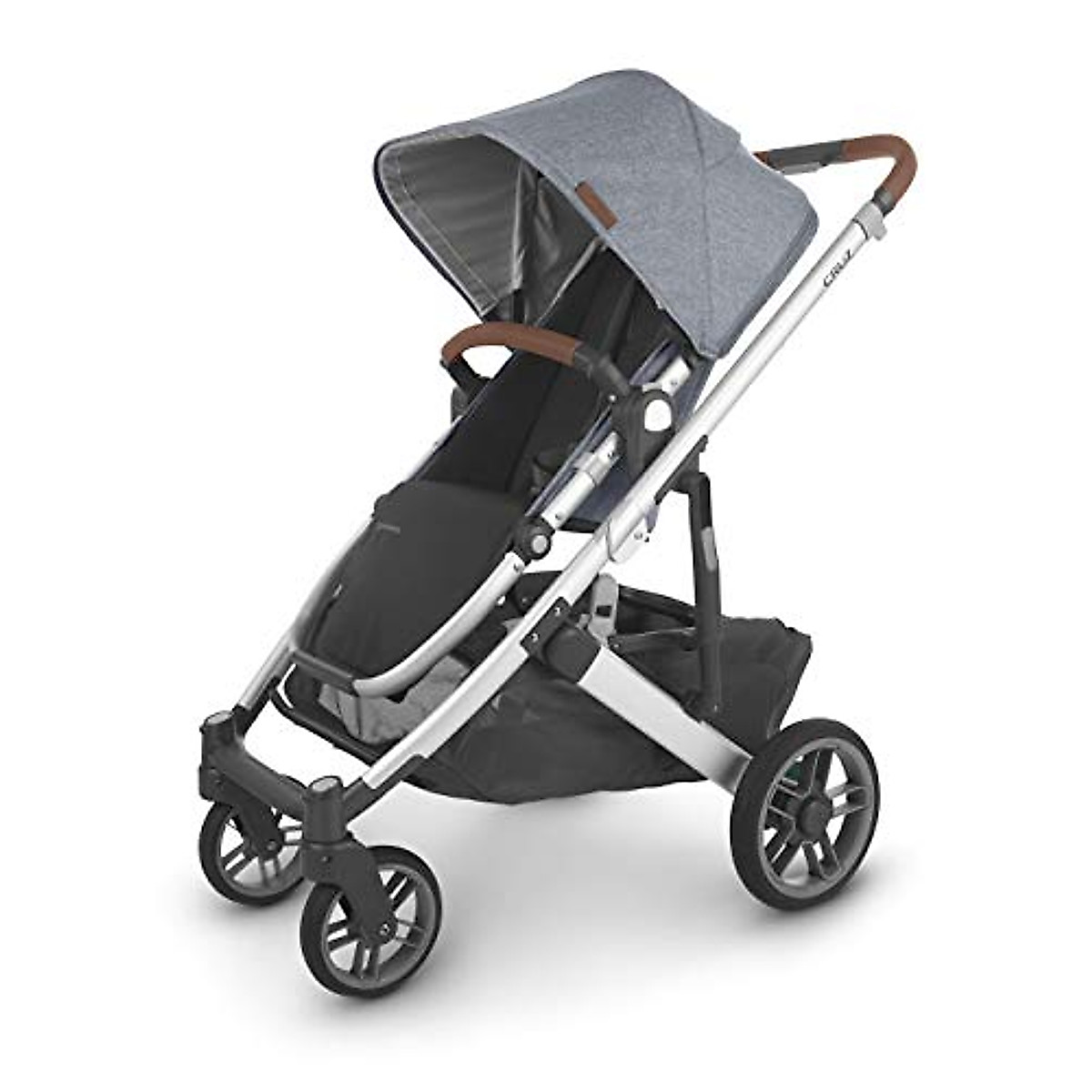 Cruz V2 Stroller - Gregory (Blue Melange/Silver/Saddle Leather) + MESA V2 Infant Car Seat - Jake (Charcoal)