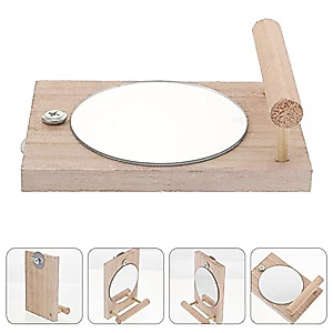 Pet Bird Mirror with Stand Toy CInteractive Parrot Toy Cockatiel Parrots Toys Parrot Cage Toys Pet Parrots Climb Hanging Play with Mirror for Birds Parakeet Cockatoo Cockatiel