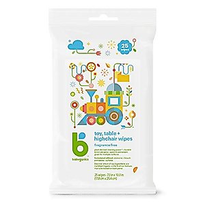 Babyganics Toy and Table Wipes, 25 ct, Quick & Convenient