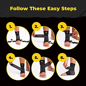 Ankle Brace for Women and Men - Adjustable Strap for Arch Support - Plantar Fasciitis Brace for Sprained Ankle Achilles Tendonitis Pain and Injured Foot - Breathable Copper Infused Nylon (Large)