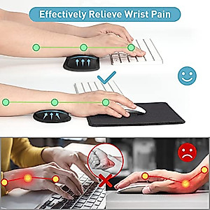 Keyboard Wrist Rest + Mouse Pad + Mouse Wrist Rest Support Set, Memory Foam, Easy Typing Pain Relief, 3Pcs Keyboard Mouse Pad Set for Computer, Laptop, Home & Office (SKK-330)