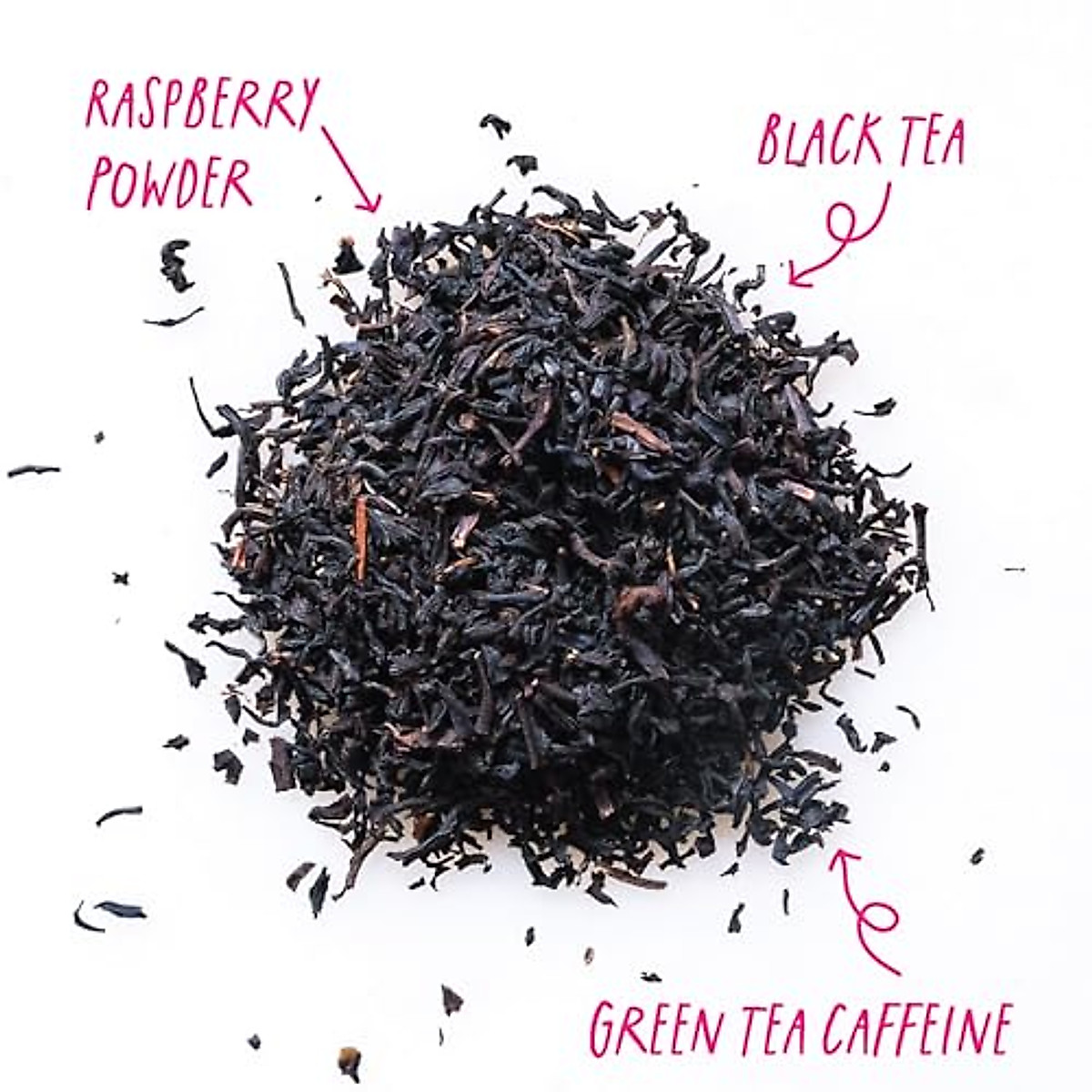 Kubo Tea, Organic High Energy Ice Tea, High Caffeine Blend, 20 Servings (155mg Caffeine each), Pillow Tea Bags, Kraft Packaging, Healthy Coffee Substitute (Raspberry)