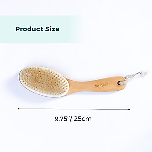Exfoliating Back Scrubber for Shower, Dual-Use Body Scrubber for Wet/Dry Exfoliation, Dry Brushing Body Brush for Lymphatic Drainage, Natural Boar Bristles, Ergonomic Handle Cellulite Brush by rengöra