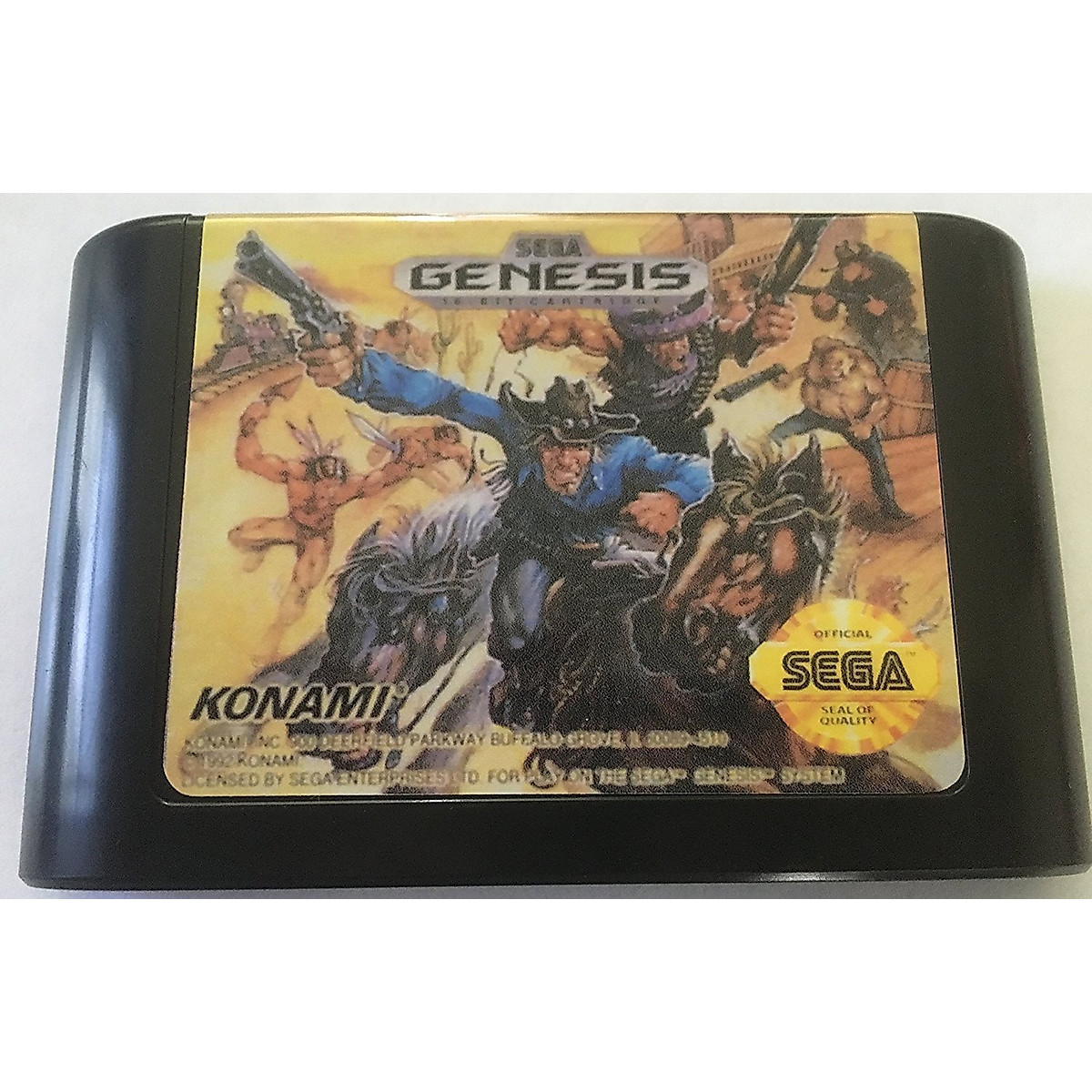 Sunset Riders (Sega Genesis / Megadrive) - Reproduction Cartridge with Clamshell Case and Manual