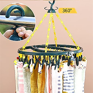 LIUZH Foldable Household Plastic Windproof Socks Artifact rotatable Non-Slip Storage Underwear Drying Rack