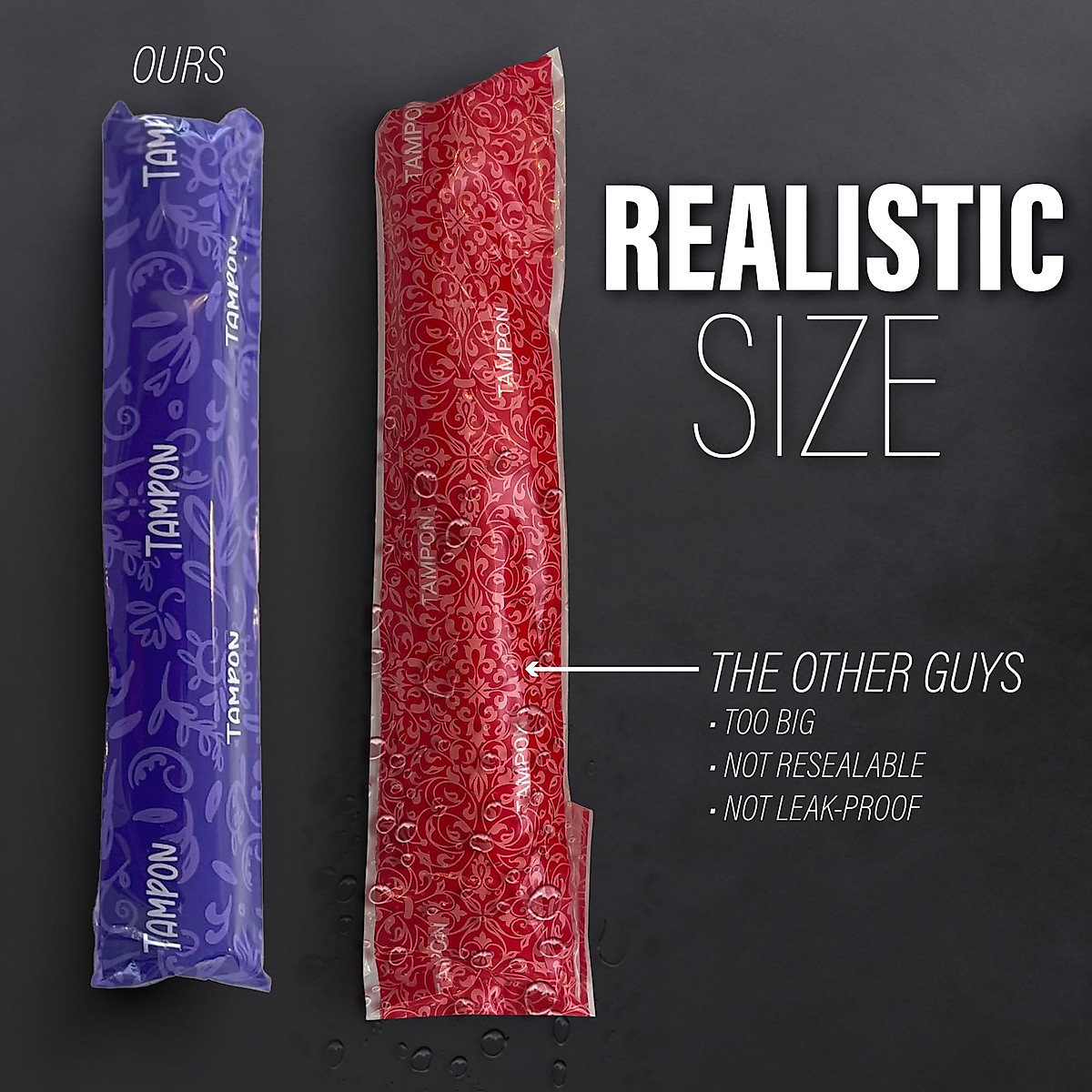 Smart Alec Novelty Tampon Flask - 5 Leak-Proof Fake Hidden Flasks Liquor for Women | Alcohol Flask Tampon - Tampon Alcohol Tubes Perfect for Concert, Cruise, Sports Event, & Party Using Tampon Flasks