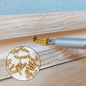 1080 Pcs Small Screws M2/M2.5/M3, Phillips Flat Head Cross Screws, Tiny Gold Self Tapping Screws, Micro Multifunctional Cabinet Electronic Accessories Screws for Woodworking (Carbon Steel Gold)