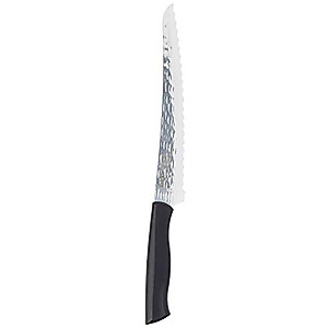 Kai Inspire Bread Knife, 9 Inch blade with Hammered Finish, , Silver