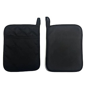 Home Collection Set of 2 Red And 2 Black Neoprene Pot Holders