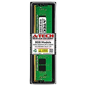 A-Tech 8GB RAM for Dell PowerEdge R440 Rack Mount - DDR4 3200MHz PC4-25600 ECC Registered RDIMM 1Rx8 Single Rank 288-Pin Server Memory Upgrade Module