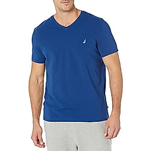 Nautica Men's Short Sleeve Solid Slim Fit V-Neck T-Shirt, Royal Blue, X-Large