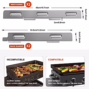 Demao Wind Guard for Blackstone Griddle 28 Inch, Griddle Accessories Fit for Blackstone Grills, Magnetic Wind Screen for Blackstone Griddle to Protect Flame, Hold Heat, Gas Saving