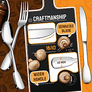 HaWare 18/10 Stainless Steel Flatware, 40-Piece Silverware Set for 8, Premium Cutlery Set for Home Restaurant, Include Knife Fork Spoon, Ergonomic Design Eating Utensils Tableware, Dishwasher Safe