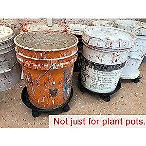 Coadura Plant Caddy with Wheels 15.5 Inch - 2 Pack Plant Caddy on Wheels Heavy Duty,Plant Dolly Plant Tray with Wheels Planter Caddies Indoor/Outdoor, Black