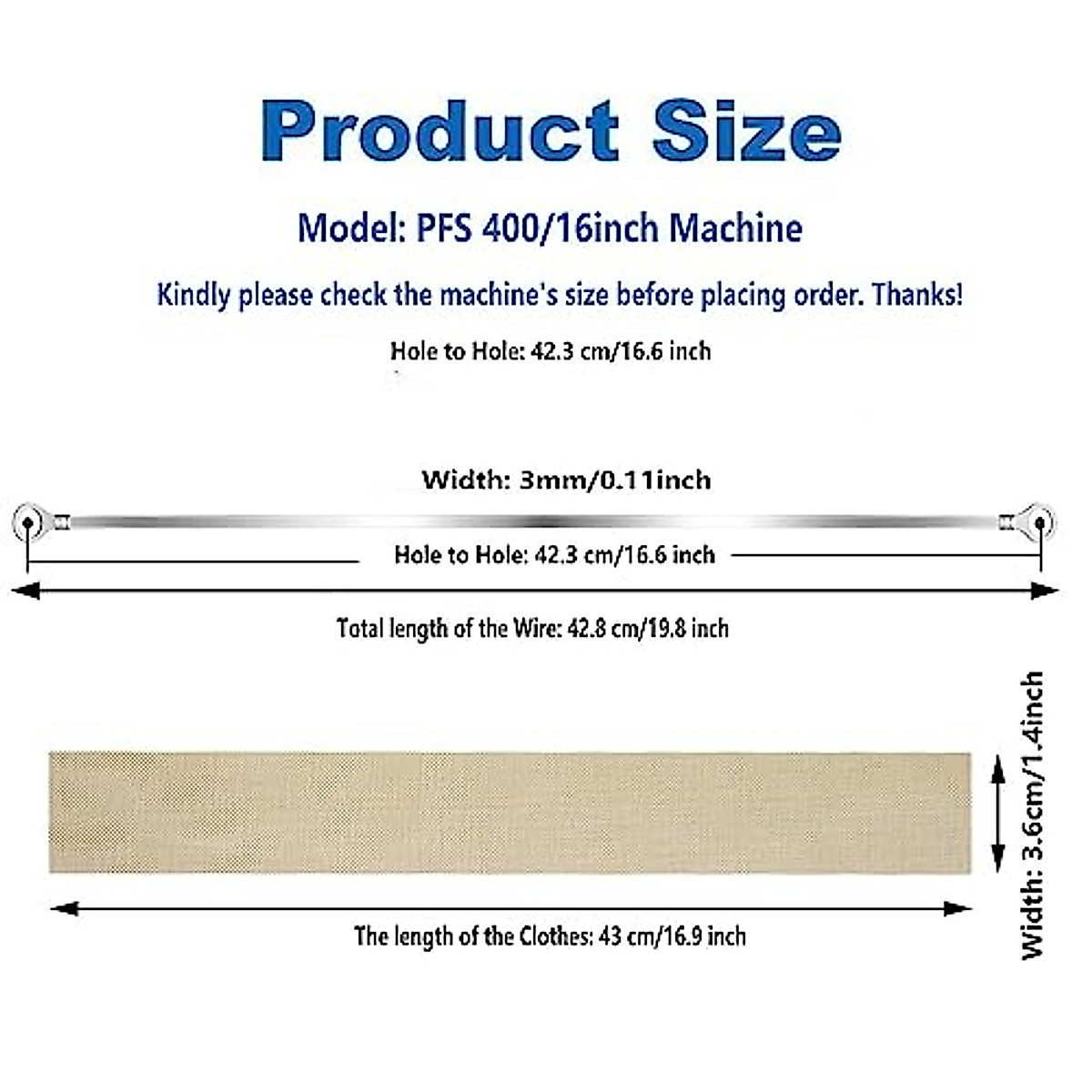 Impulse Sealer Replacement Parts 16 Inch Heat Seal Strips Teflon Tapes Sealer Replacement Element Grip Impulse Sealer Heating Element Service Spare Repair Kit-6 Pack