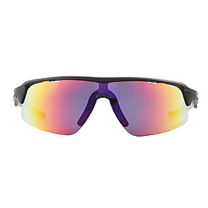Rawlings Change Up Spotter Youth Baseball Sunglasses, Matte Black/Red Mirror, 64mm