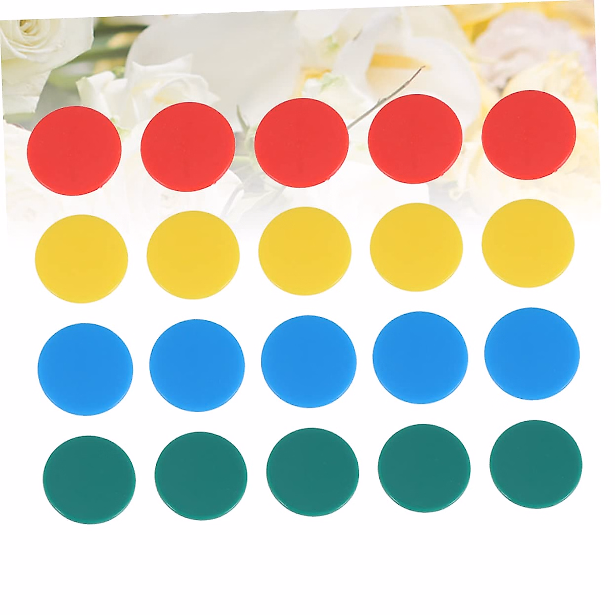 Gogogmee 100Pcs Colored Round Game Chips Acrylic Counting Chips for Bingo Board Games and Party Supplies