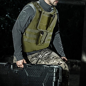 FRTKK Tactical Single/Double Pistol Mag Pouch Outdoor Molle Open-Top Magazine Pouch for Glock M1911 92F