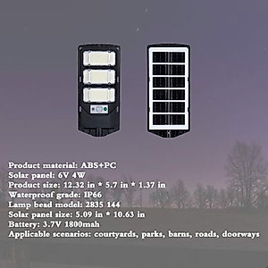 Solar street light outdoor light-324LED, 1600lm IP67 outdoor waterproof street light, with installation bracket, motion sensor courtyard light, garden, parking lot, barn lighting, from dusk to dawn.