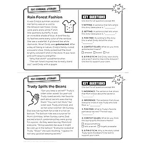 100 Task Cards: Text Evidence: Reproducible Mini-Passages With Key Questions to Boost Reading Comprehension Skills
