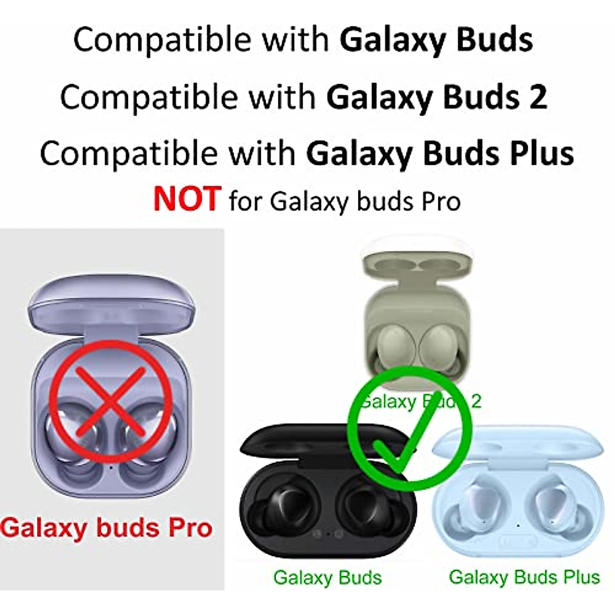 A-Focus 12 Pairs Ear Tips for Galaxy Buds 2 and Galaxy Buds Plus, S M L 3 Size Replacement Silicone Eartips Earbuds Cover Skin Compatible with Samsung Galaxy Buds 2 SM-R177, Black