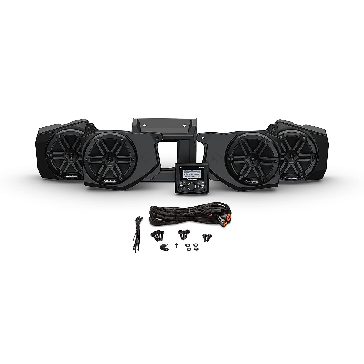 Rockford Fosgate RNGR18-STG2 Audio Kit: PMX-1 Receiver, M0 Series Front & Rear Speakers for Select Polaris Ranger Models (2018-2022)