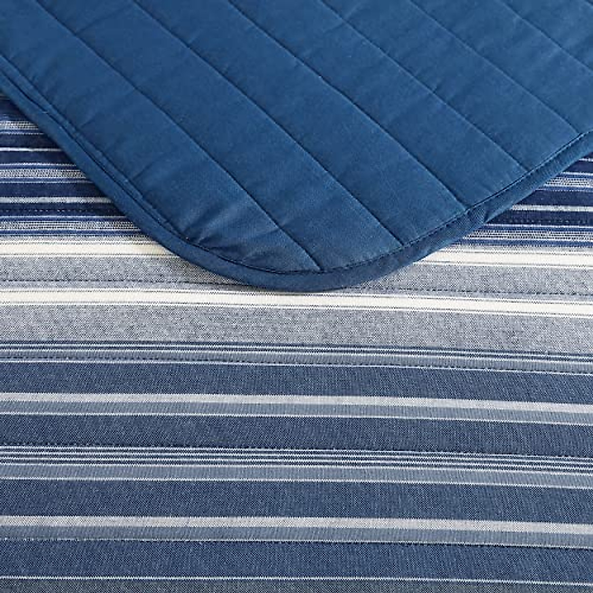 Nautica - Queen Quilt Set, Cotton Reversible Bedding with Matching Shams, Bedding Set for All Seasons (Coveside Blue, Queen)