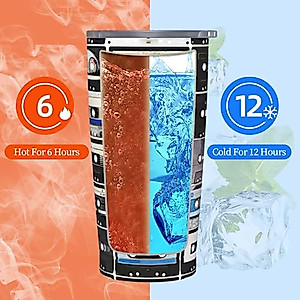 20oz Insulated Tumblers with Lids and Straws Retro Cassette Tape Stainless Steel Coffee Tumbler Cup Double Wall Vacuum Travel Coffee Mugs for Home, Office, Outdoor