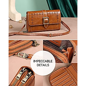 SIIHENRRY Small Crossbody Shoulder Bag for Women Multi Card Case Genuine Leather Cellphone Purse Passport Wallet