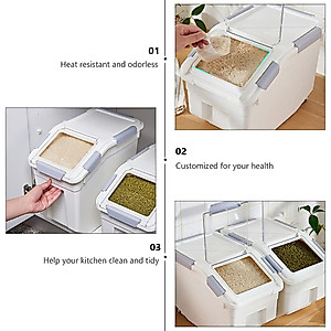 LIFKOME Rice Storage Container with Wheels Seal Locking Lid PP Food Containers Set Locking Lid Large Storage Boxes Plastic Cereal Pet Food Dog Cat Birds Food Bin