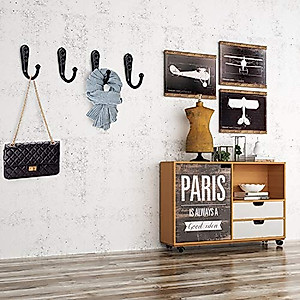 36 Pieces Wall Mounted Hook/Single Coat Hanger and 72 Pieces Screws (Black)