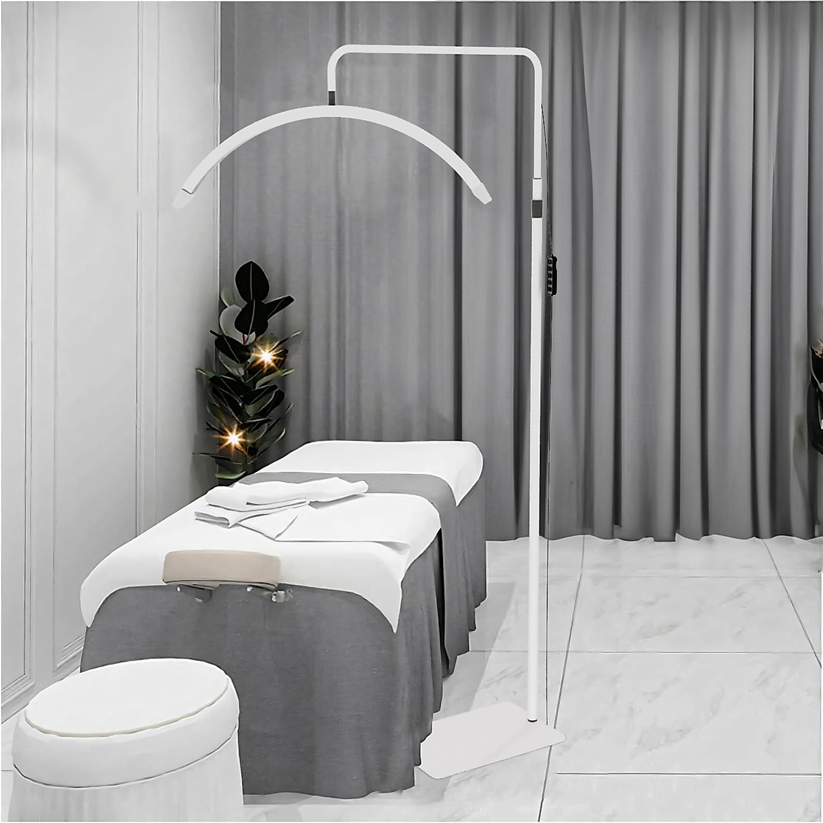 toyshi Half Moon Lamp for Lash Extension, Lighting for Beauty, Skincare, Lashes, Eyebrows, Filming Content Creation, Eyelash LED Floor Light White