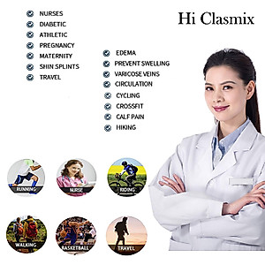 6 Pairs Graduated Compression Socks for Women&Men 20-30mmhg Knee High Socks Travel Hiking Running Stocking(Multicoloured,Small/Medium(US SIZE))