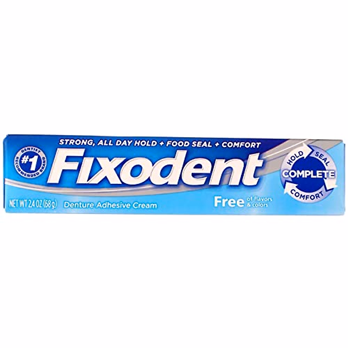 Fixodent Free Denture Adhesive Cream 2.40 oz (Pack of 4)