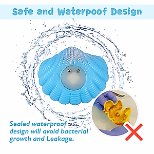 Bath Toys for Toddlers 1-3, No Hole Cute Light Up Bathtub Toys Floating Rubber Sea Animal Set with Flashing Colorful LED Light Unicorn Mermaid for Bathroom Shower Swimming Pool Party for Baby Girl Boy