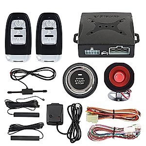 EASYGUARD EC003-NS PKE car Alarm Proximity Entry Push Start Button Remote Engine Start Shock Alarm Warning DC12V