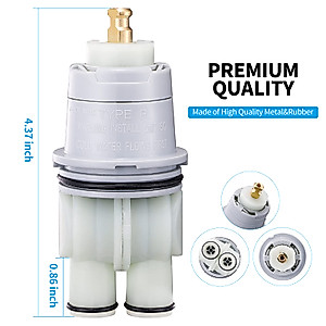 Catilon RP46074 Valve Cartridge Assembly Replacement for Delta 13/14 Series Single Handle Shower Faucet, Type P Shower Cartridge, Universal Valve Cartridge Assembly