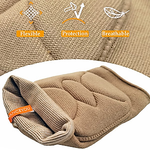 DANCEYOU Dance Knee Pads Thick Soft Sponge Volleyball Knee Brace for Big Kid Teen Adults Workout Knee Protector Football Pole Dance Yoga Tennis Running, Tan, XL