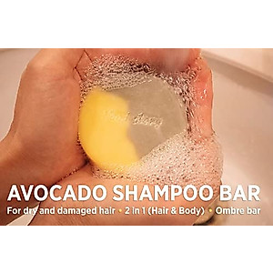 Food Story for Hair - AVOCADO Shampoo Bar for DRY scalp and hair Low pH Vegan Refreshing surfate free waterless shampoo soap bar