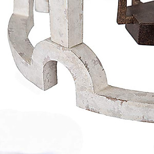 LOG BARN Farmhouse Chandelier, 5-Light Lantern Chandelier for Foyer, Kitchen Island, Dining Room, Weathered White Wood, 16.5’’ W