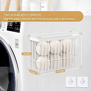 Moryimi Magnetic Dryer Ball Holder for Laundry Room Organization and Storage, Magnetic Lint Bin for Laundry Room, Iron Dryer Ball Container for Laundry Room Storage (No Balls)