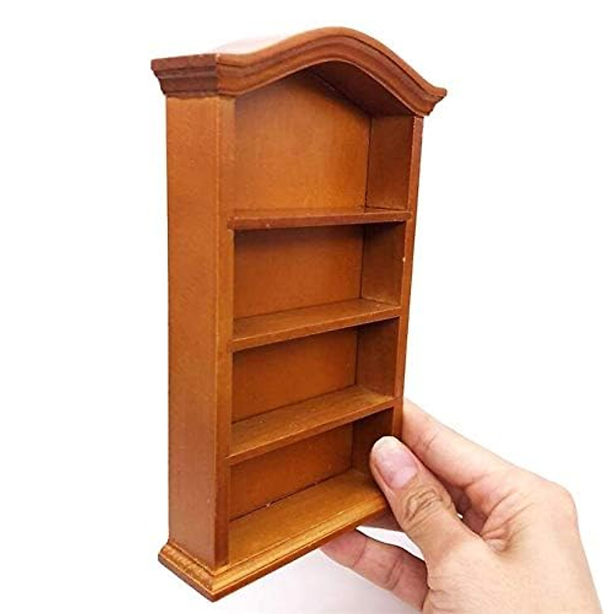 EatingBiting Adult scene 1:12 Handmade Dollhouse Miniature Furniture Wooden Bookcase Wood Shelf Cabinet Mini Wooden Pretend Play Four Floors Bookshelf Toy Dollhouse Furniture Accessory Doll House Deco