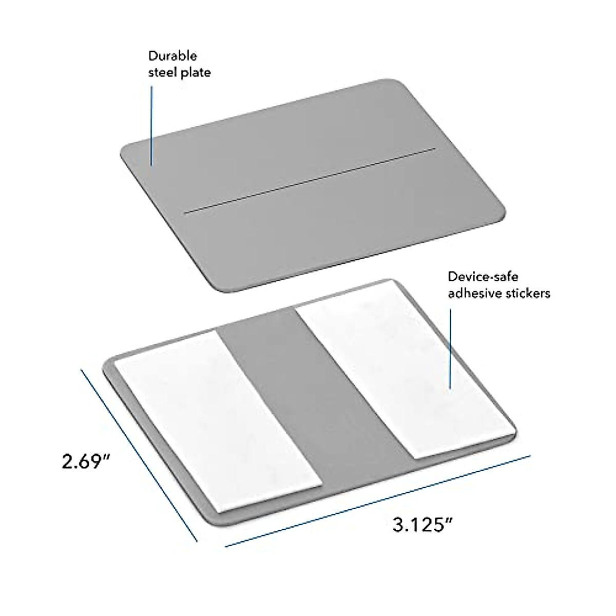 SideTrak Swivel Metal Plates for Laptop | Add On/Replacement Plates Only | Includes 2 Metal Plates (Light Silver)
