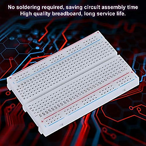 Ufolet Solderless Breadboard, Reusable Breadboard, 400 Holes Circuit Board Breadboard Kit for Electronic Circuit Assembly Electronic Circuit