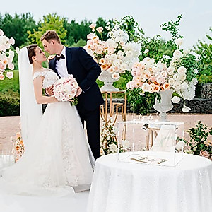 Fowecelt Clear Acrylic Wedding Card Box with Lock, Rustic Card Box for Wedding Reception Bridal Shower Birthday Baby Shower Graduation