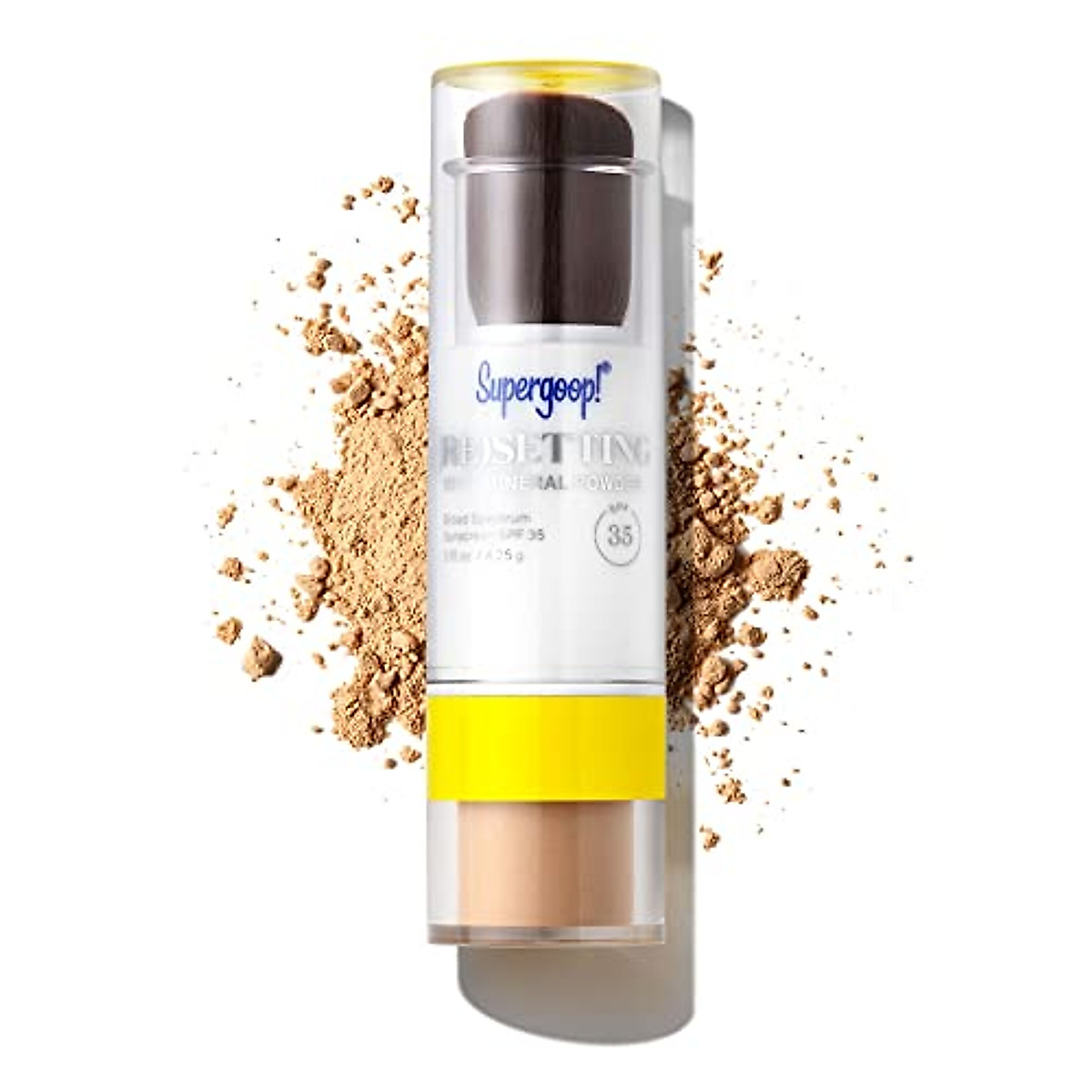 Supergoop! (Re)setting 100% Mineral Powder, Medium - 0.15 oz - Makeup Setting Powder + Broad Spectrum SPF 35 PA+++ Sunscreen - With Ceramides, Olive Glycerides & Coated Silica Spheres