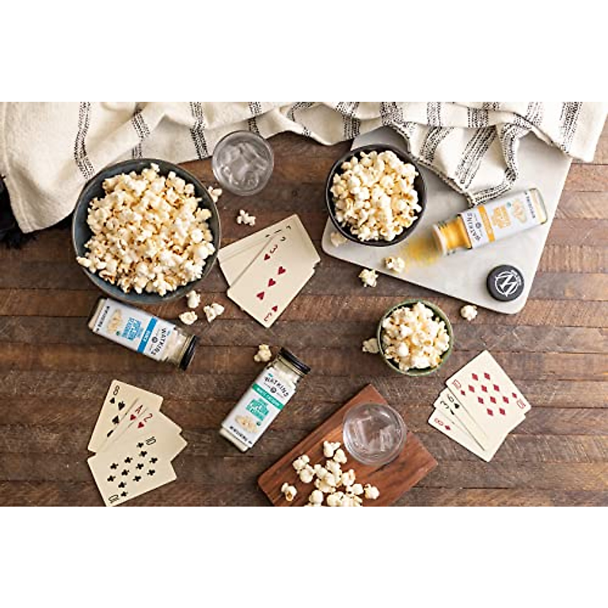 Watkins Popcorn Seasoning Multi-Flavor Variety Pack, 3-Pack (1 White Cheddar 3.3 oz., 1 Butter/Salt 5.3 oz., 1 Ranch 3.6 oz.)